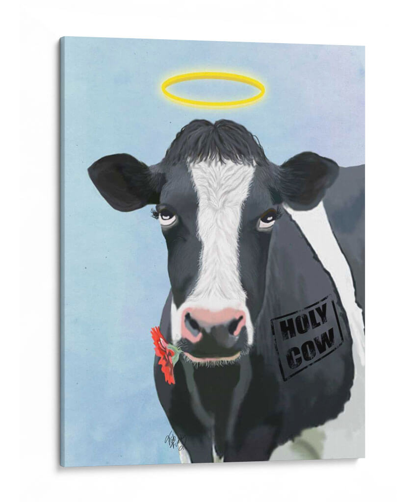 Santa Vaca - Fab Funky Cuadro Decorativo, Canvas Lab