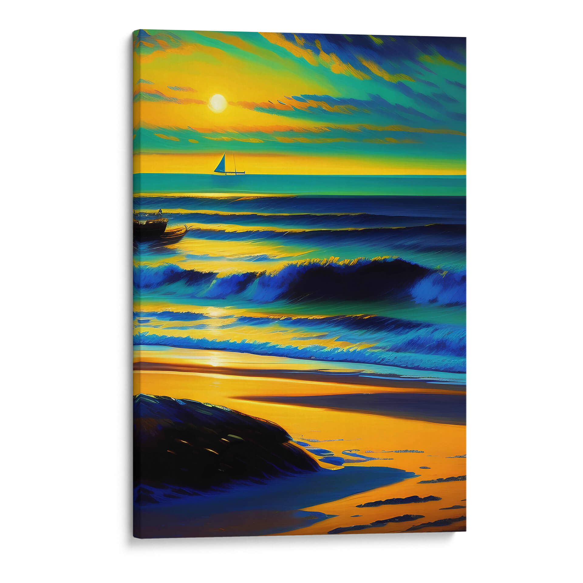 Verde Mar y Playa - DEA Digital Esoteric Art Cuadro Decorativo, Canvas Lab