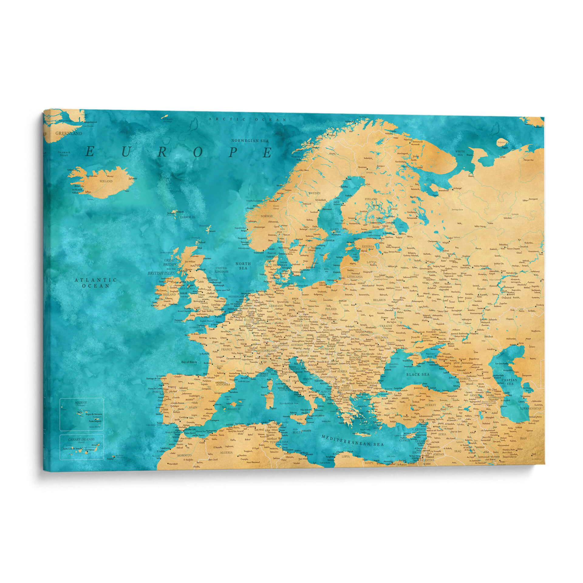 Lexy mapa detallado de Europa - Rosana Laiz Blursbyai Cuadro Decorativo ...