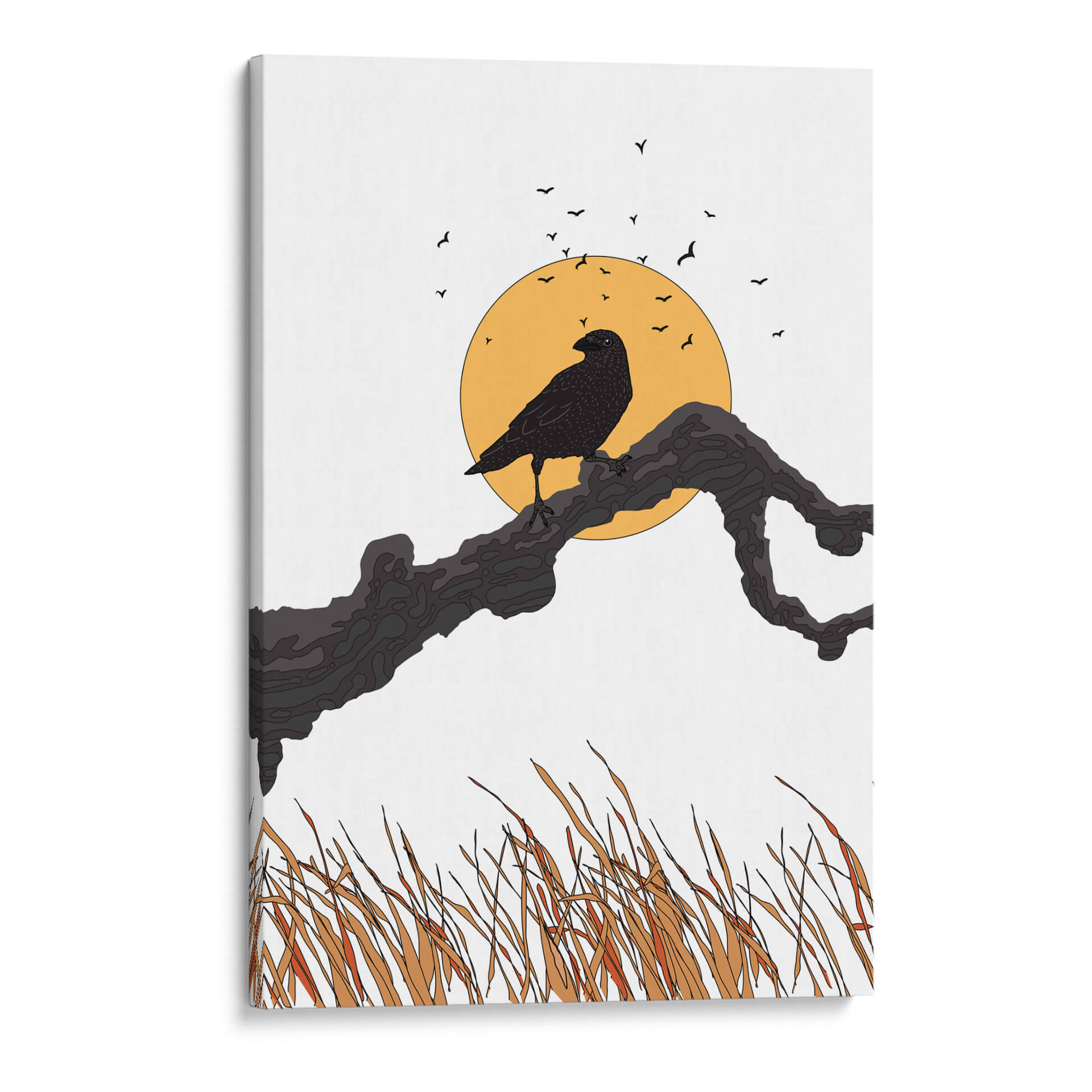 El cuervo y la luna llena - Nicholas Cuadro Decorativo, Canvas Lab