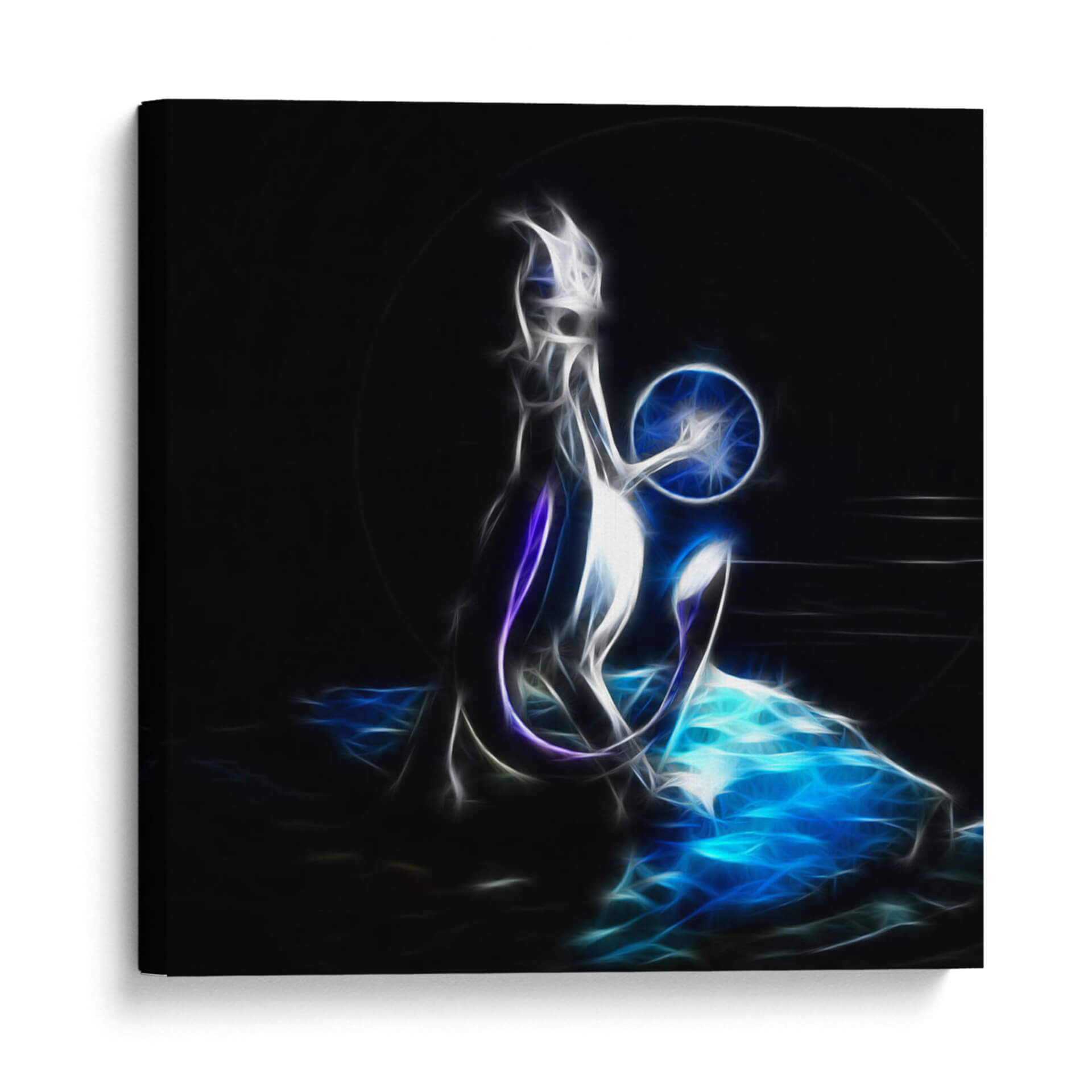 Neon Mewtwo Cuadro Decorativo, Canvas Lab
