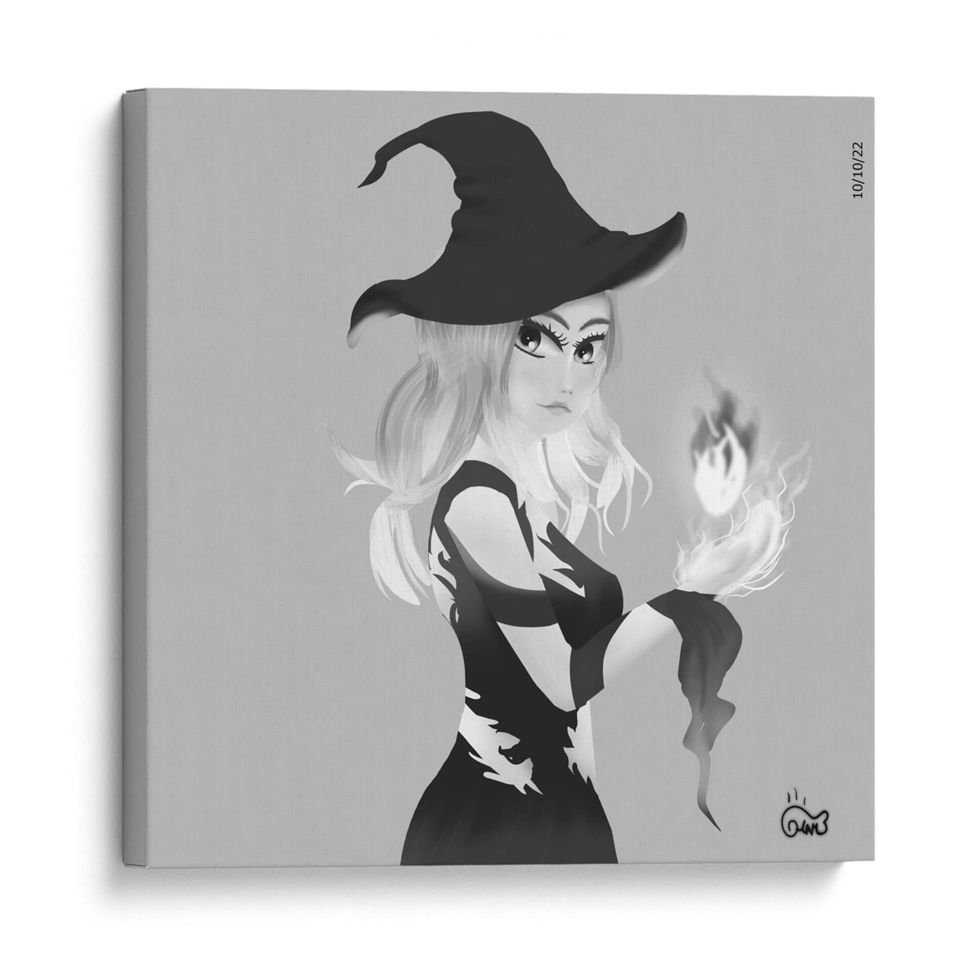 Bruja de fuego - Ham Hams! Cuadro Decorativo, Canvas Lab