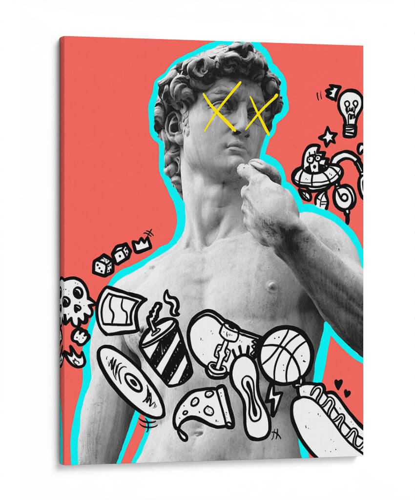 Doodle David - Ash Cuadro Decorativo, Canvas Lab