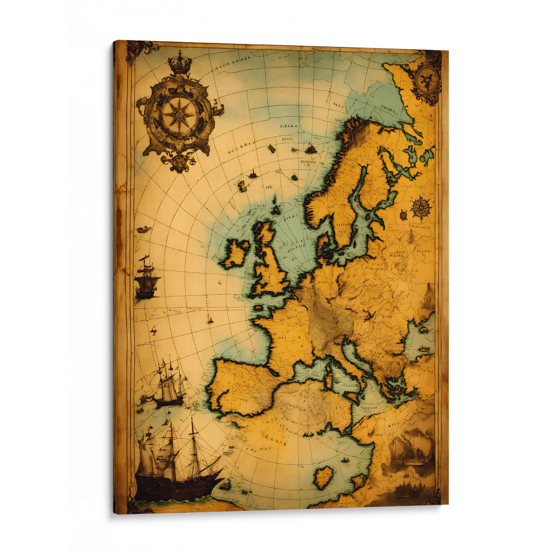 Mapa Antiguo Mar del Norte - DEA Digital Esoteric Art Cuadro Decorativo ...