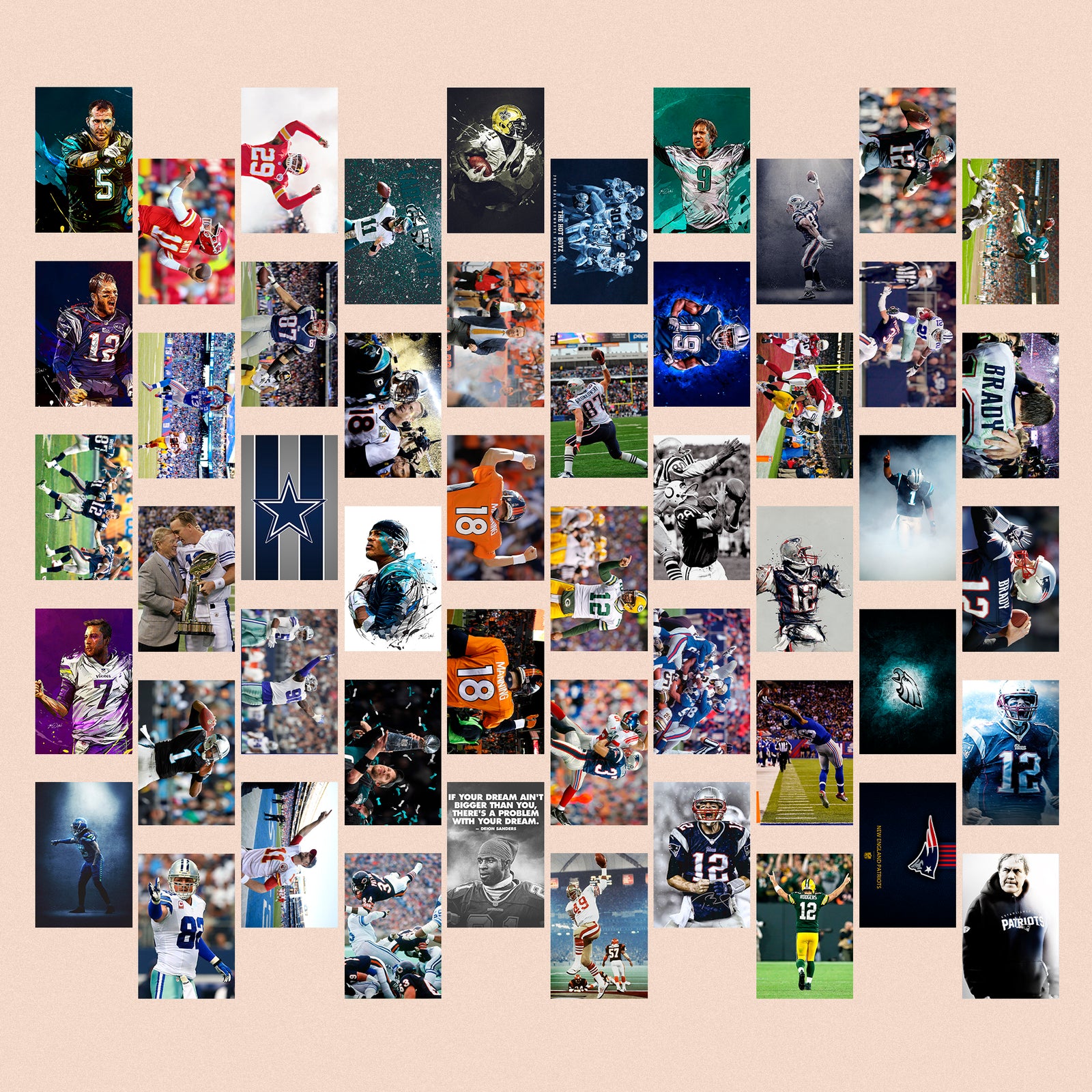 Kit de Collage Futbol Americano Cuadro Decorativo, Canvas Lab