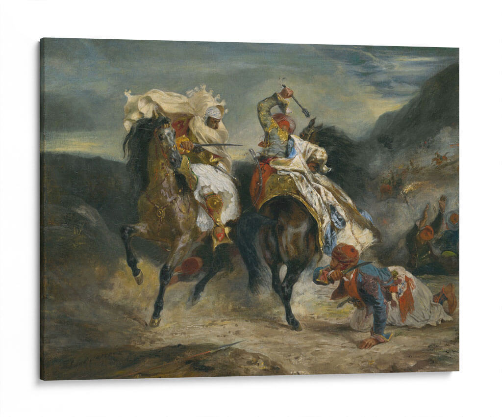Combate entre Glaur y Hassan - Eugène Delacroix Cuadro Decorativo ...